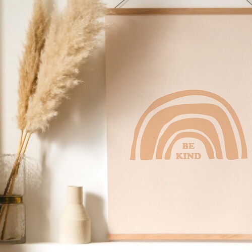 Neutral Rainbow Art Print Brown Boho Wall Art Minimal - Etsy