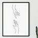 Black Line Hands Art Print Hands Line Art Feminine Hands Print Female ...