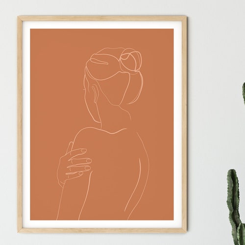 Fine Line Female Art Print Simple Line Artwork Woman | Etsy