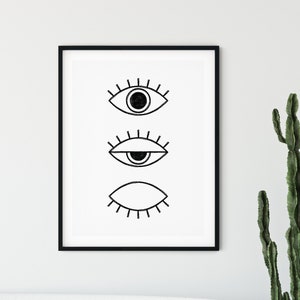 Line Drawing Eye Art Print | Minimal Line Art Eye Poster | Minimalist ...