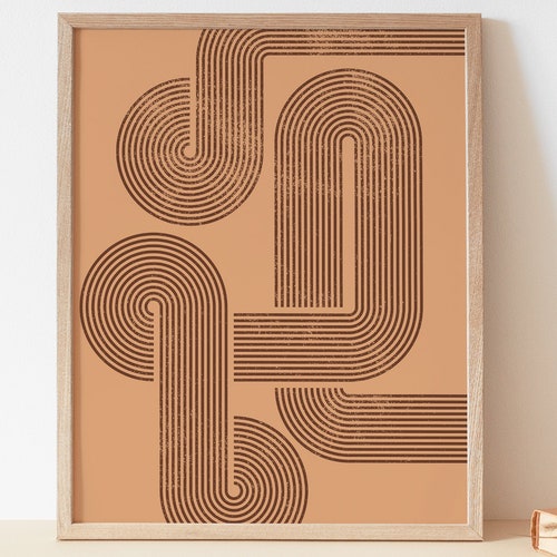 Retro Lines Art Print 70s Line Pattern Wall Art 1970s - Etsy