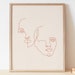 Connected Faces Art Print | One Line Drawing of Faces | Single Line Art ...