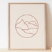 Line Landscape Art Print Line Drawing Mountains Poster - Etsy