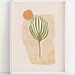 Abstract Desert Plant Art Print | Contemporary Cactus and Sun Wall Art ...