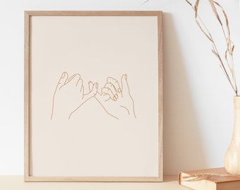 Pinky Promise Art Print Pinky Swear Illustration Gothic - Etsy