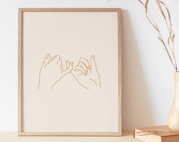 Pinky Promise Art Print Pinky Swear Illustration Gothic - Etsy