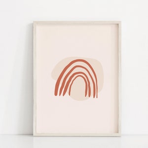 Earth Tone Rainbow Art Print | Neutral Color Poster | Minimalist Wall ...