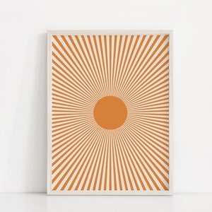 Bright Sun Art Print | Abstract Sun Rays Wall Print | Printable ...