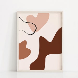 Neutral Shapes Art Print Contemporary Abstract Art Poster Printable ...