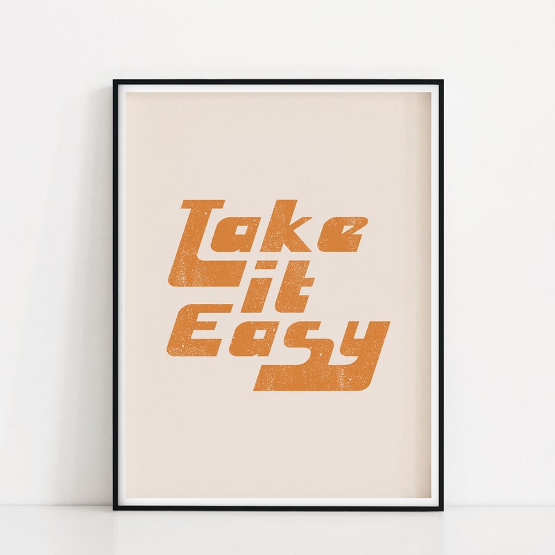 Take It Easy Poster - Etsy