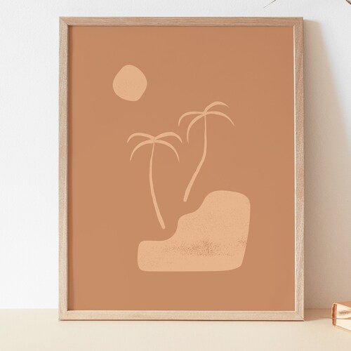 Boho Palms Art Print Minimalist Beach Palm Trees Print | Etsy