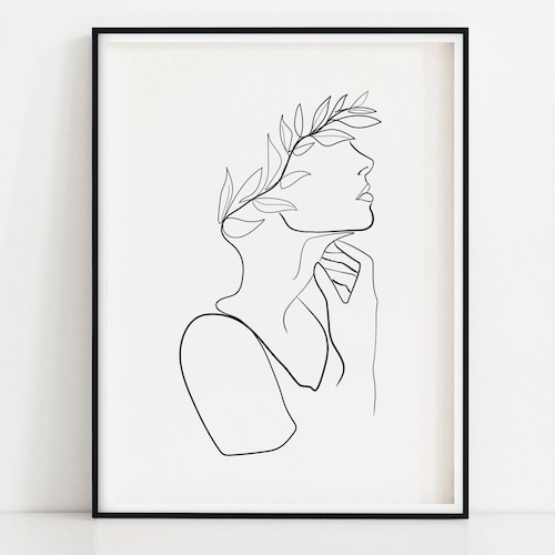 Greek Goddess Art Print Greek Woman Line Drawing Hand - Etsy
