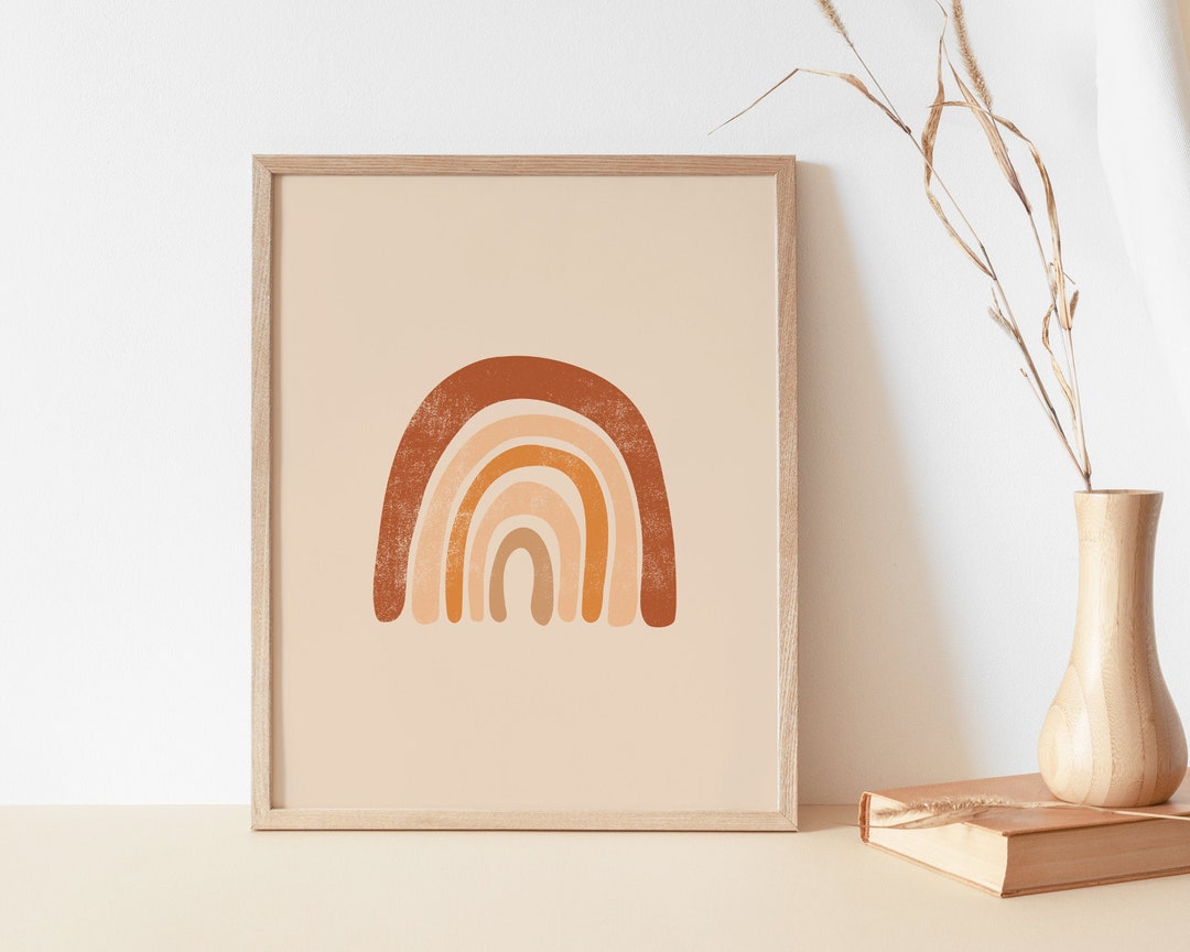 Warm Rainbow Art Print | Printable Rust Color Poster | Minimalist ...
