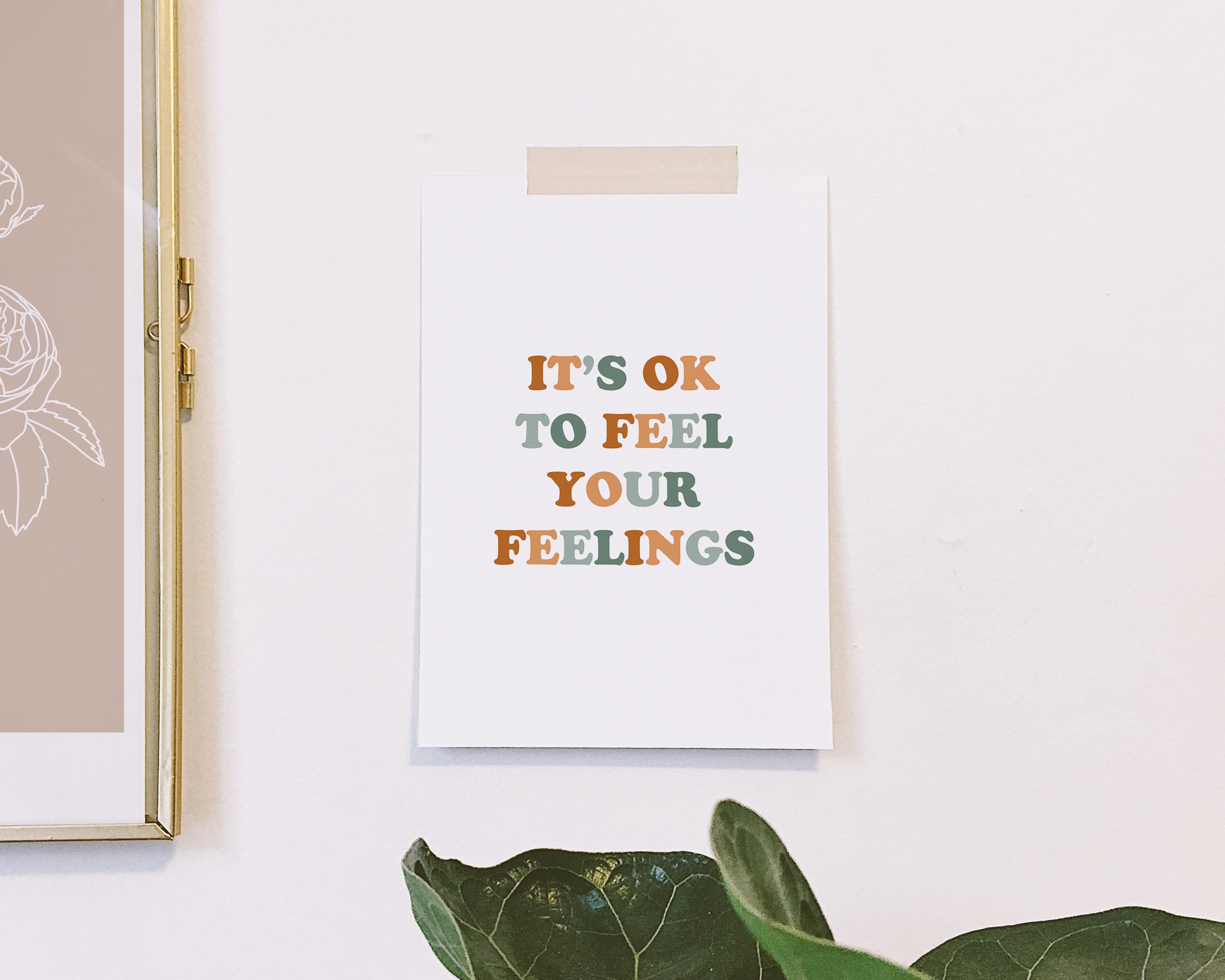 It's Ok to Feel Your Feelings Art Print Quote About | Etsy