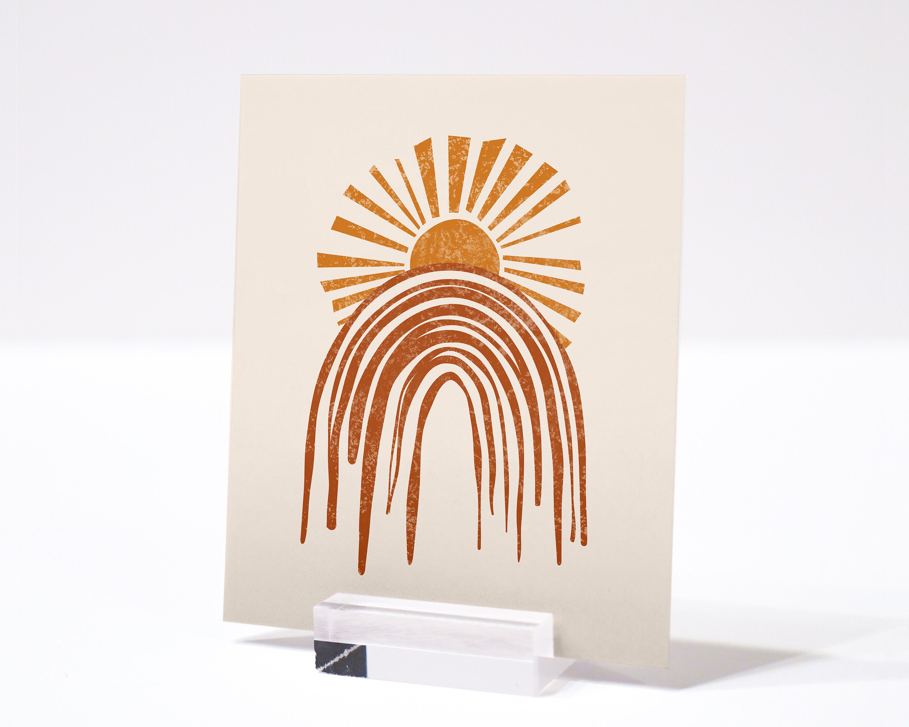 Rustic Sun Art Print Textured Boho Wall Art Retro Texture | Etsy