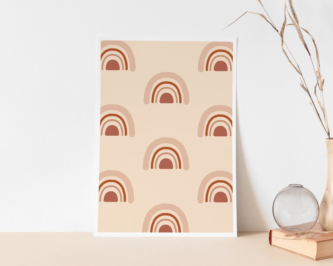 Repeating Rainbow Art Print Rainbow Pattern Printable | Etsy