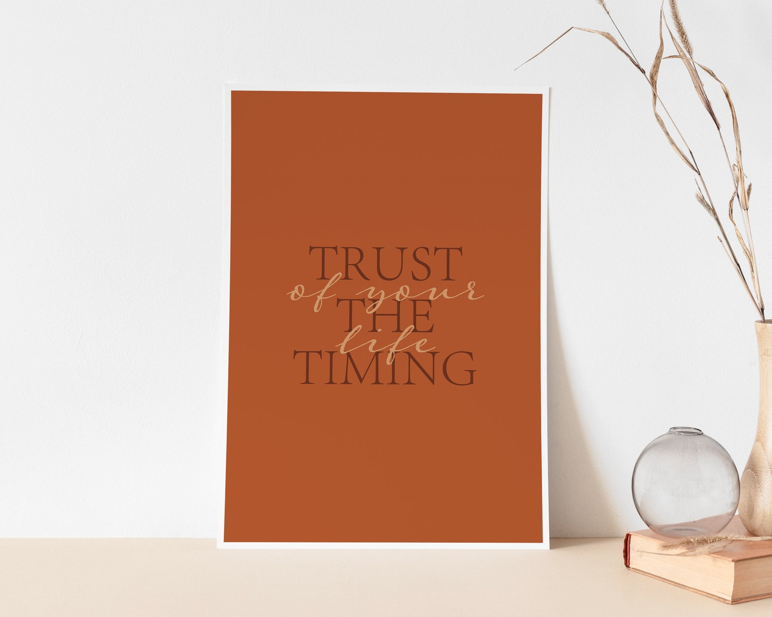 Life Quote Art Print Trust the Timing of Your Life Quote | Etsy