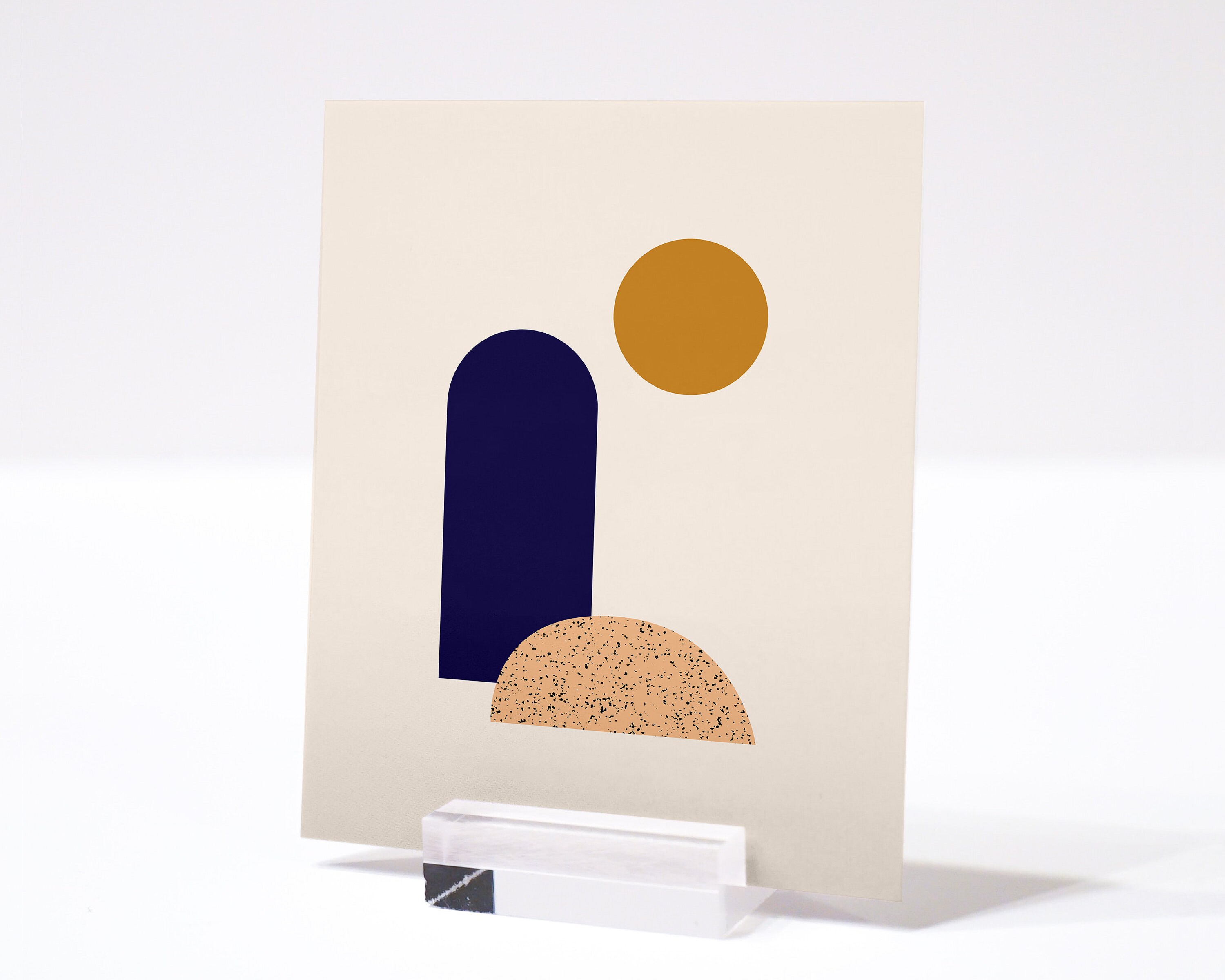 Abstract Color Shapes Art Print | Minimalist Shape Wall Print | Simple ...