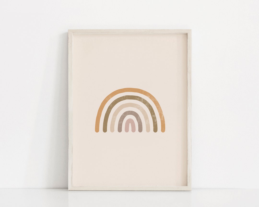 Boho Rainbow Art Print | Minimalist Rainbow Poster | Nursery Printable ...