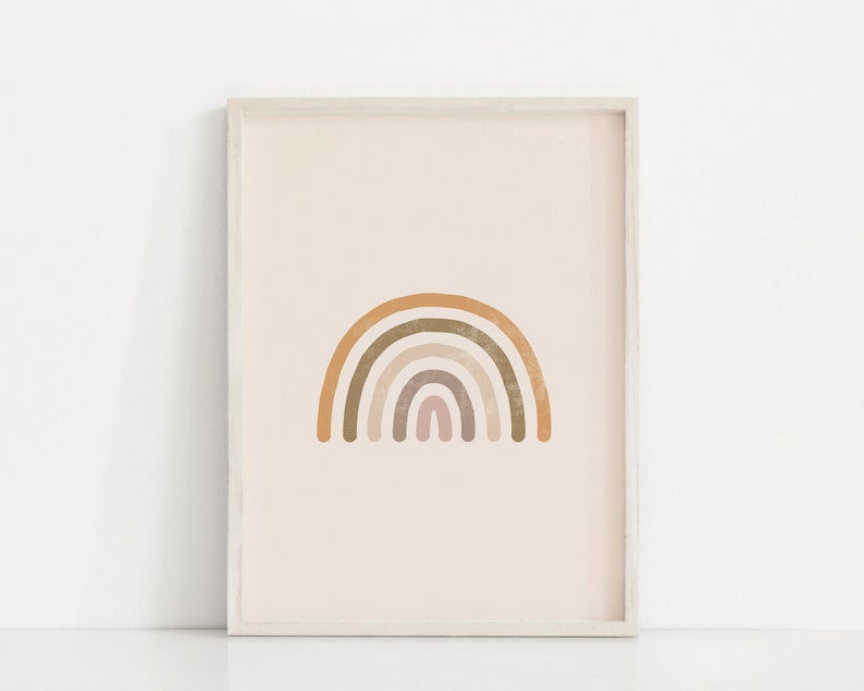 Boho Rainbow Art Print Minimalist Rainbow Poster Nursery - Etsy