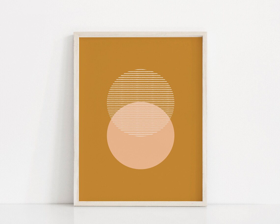 Abstract Circles Art Print | Minimalist Geometric Poster | Overlapping ...