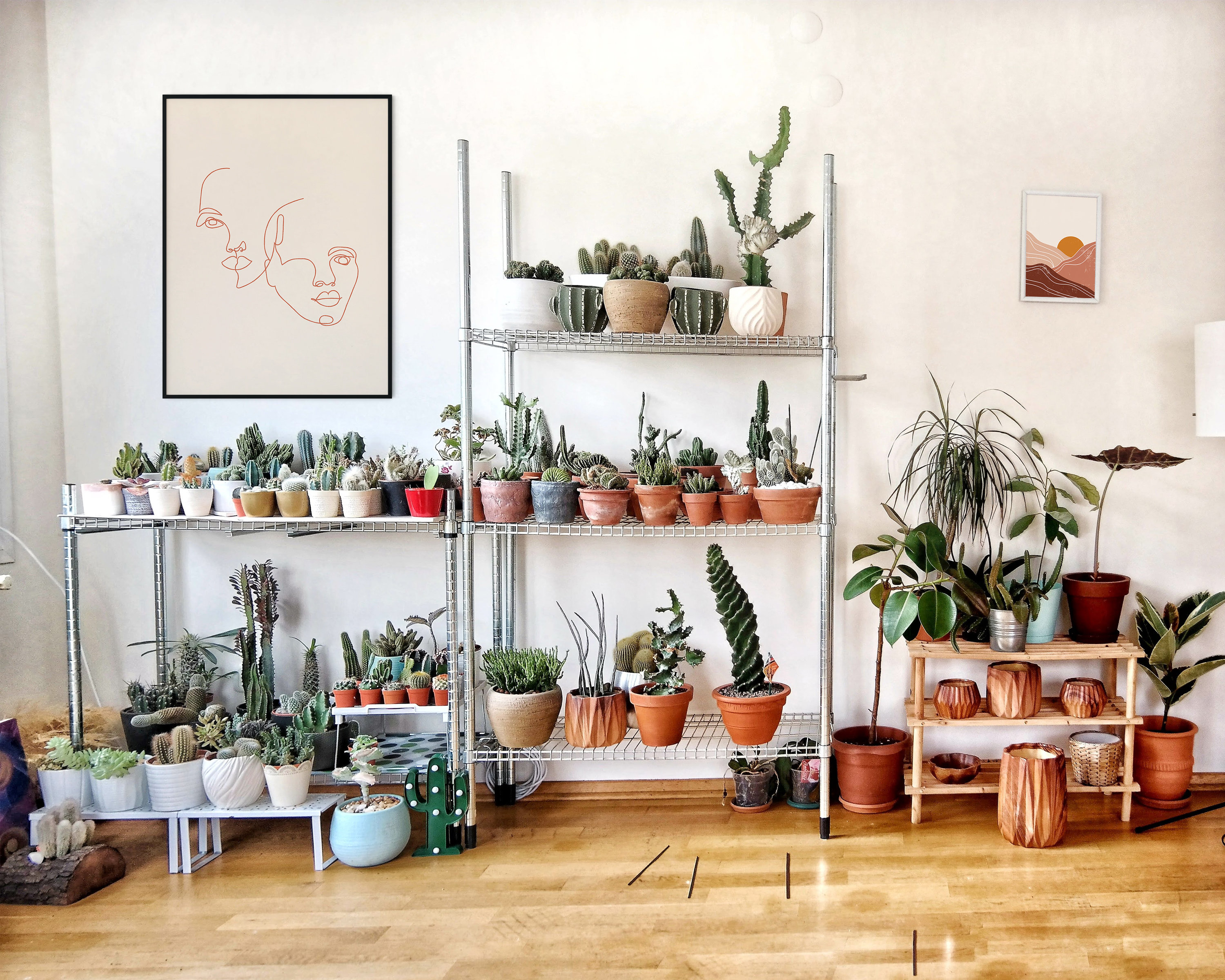 Connected Faces Art Print One Line Drawing Of Faces Single | Etsy