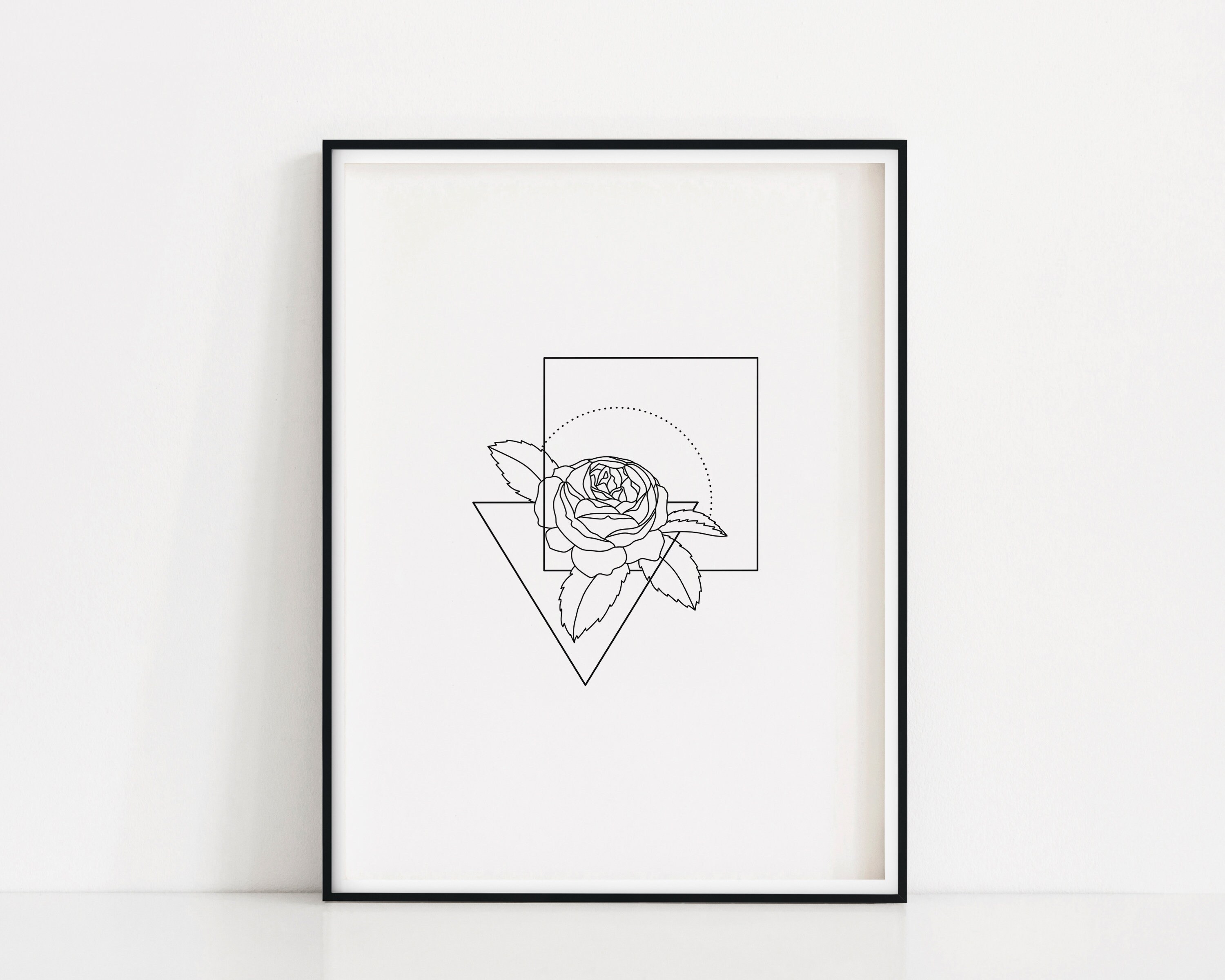 Geometric Rose Drawing