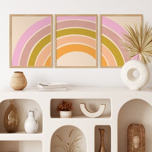Colorful Rainbow Triptych Set of 3 Prints Three Panel Rainbow Poster ...