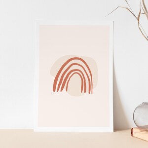 Earth Tone Rainbow Art Print | Neutral Color Poster | Minimalist Wall ...