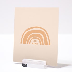 Be Kind Quote Art Print | Abstract Rainbow Wall Art | Boho Rainbow ...