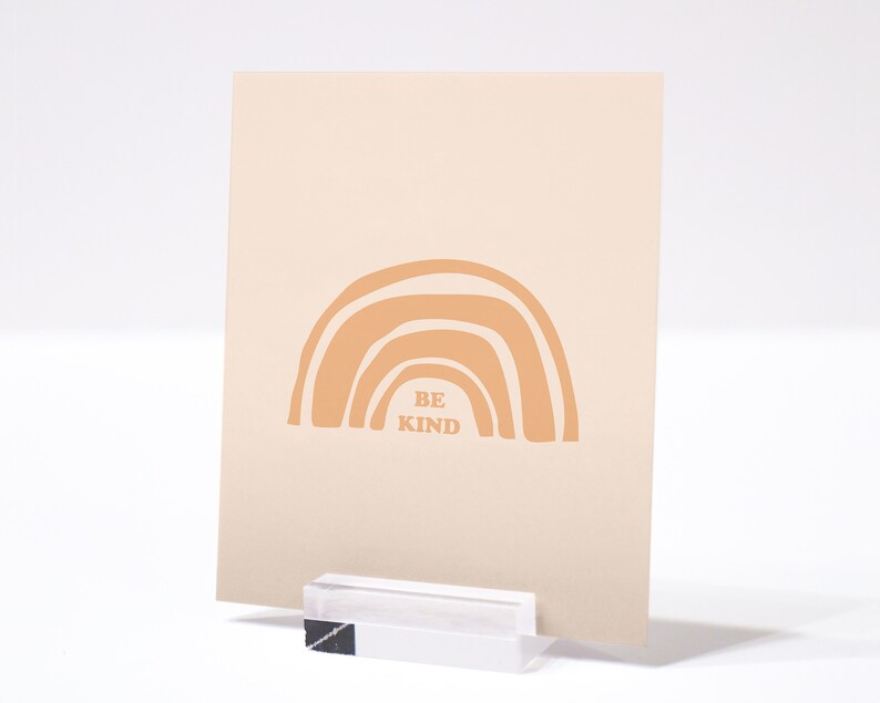 Be Kind Quote Art Print Abstract Rainbow Wall Art Boho | Etsy