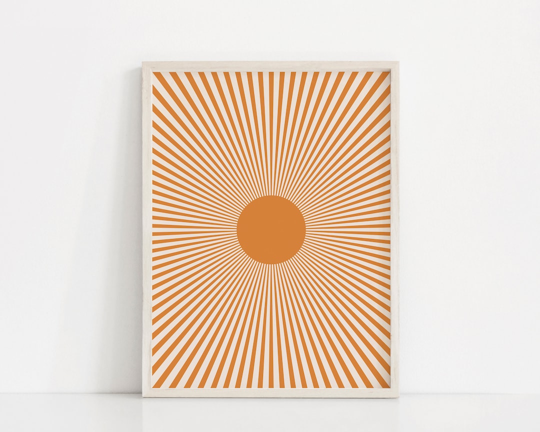 Bright Sun Art Print | Abstract Sun Rays Wall Print | Printable ...