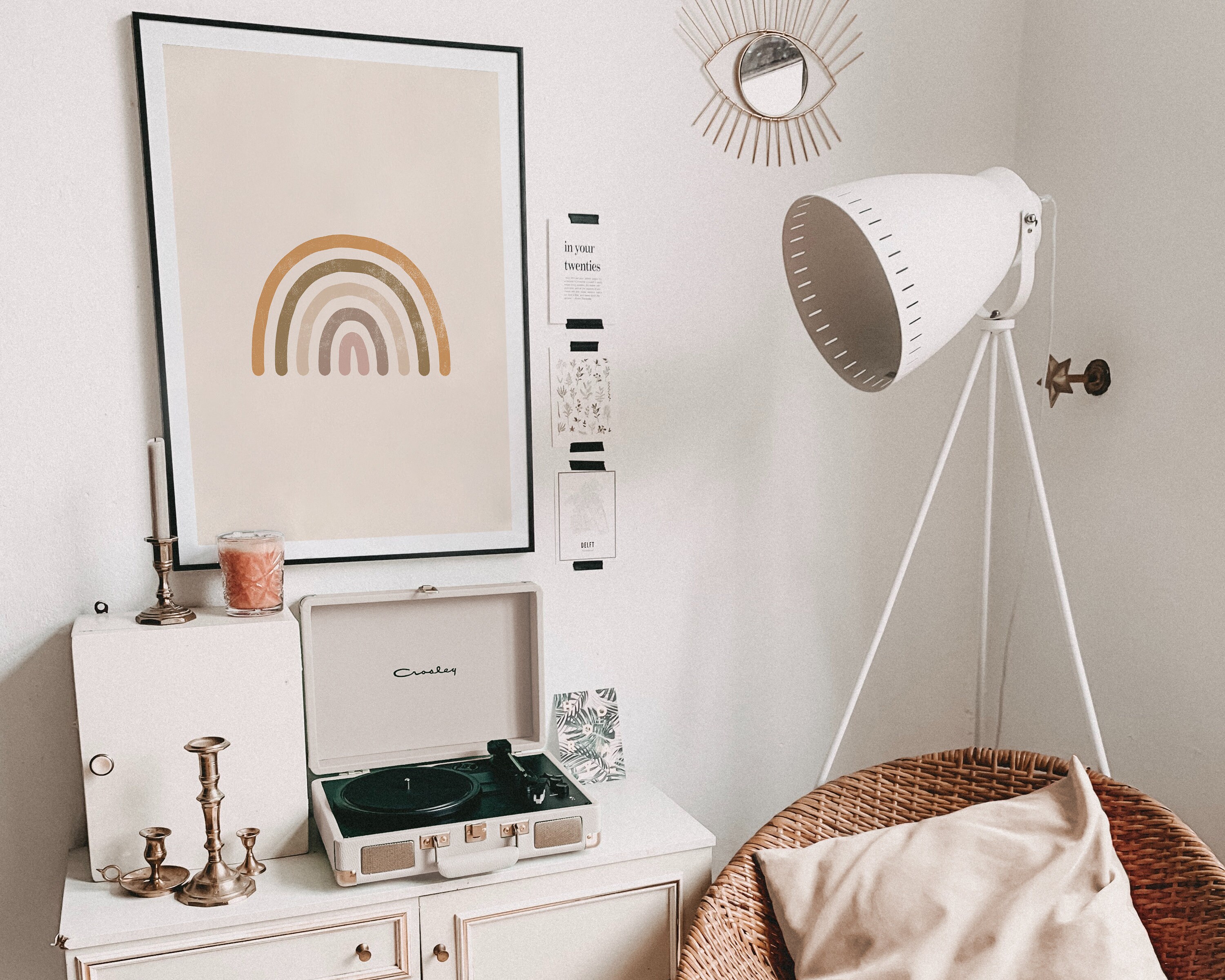 Boho Rainbow Art Print Minimalist Rainbow Poster Nursery - Etsy