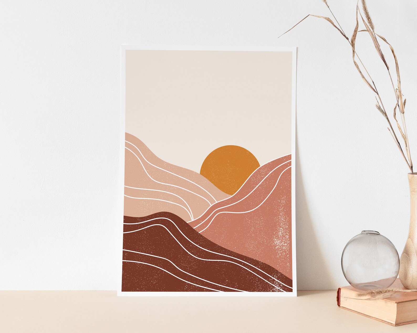 Abstract Sun Art Print Neutral Wall Art Warm Color Palette - Etsy