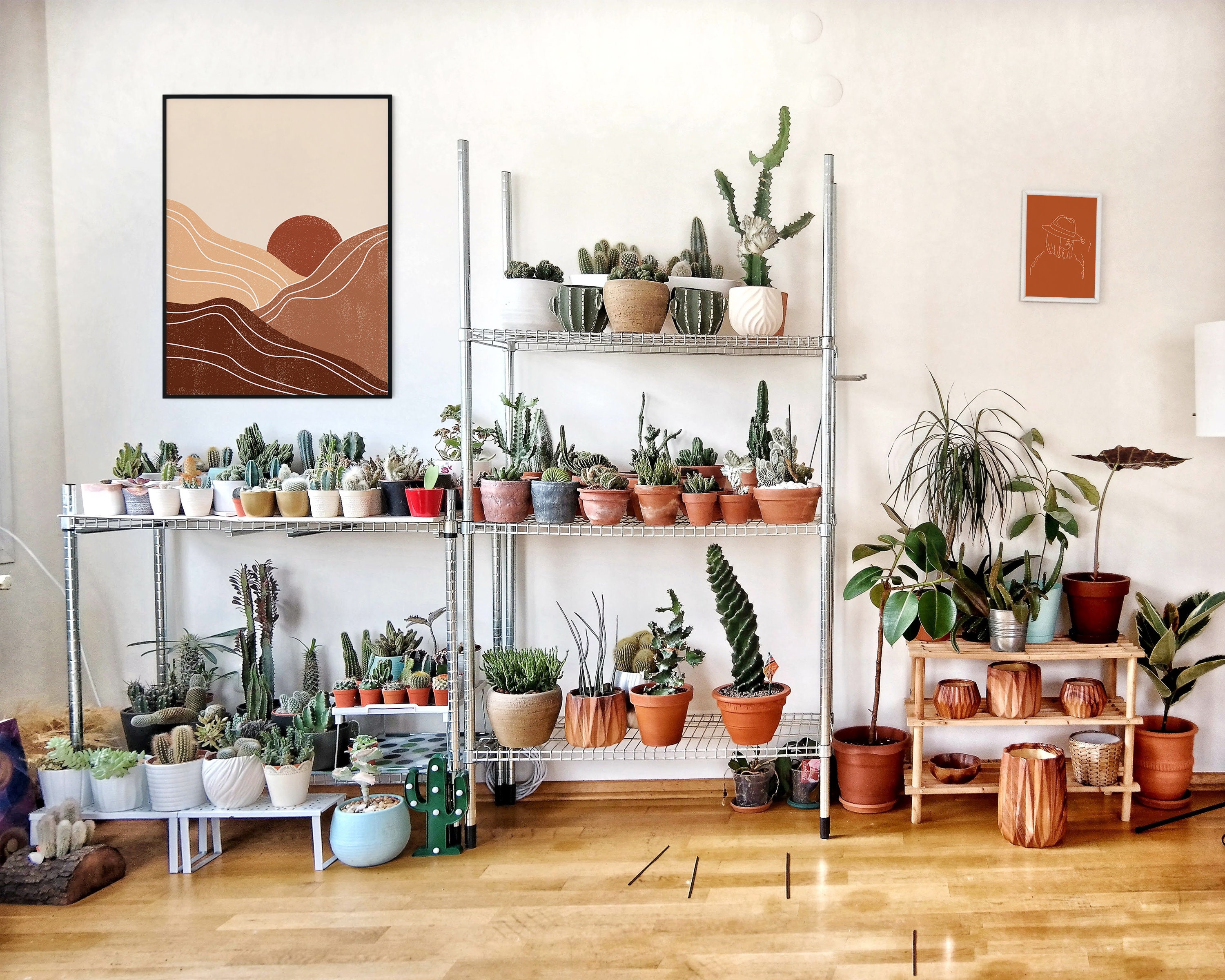 Rust Sun Art Print Neutral Mountains Wall Print Abstract | Etsy