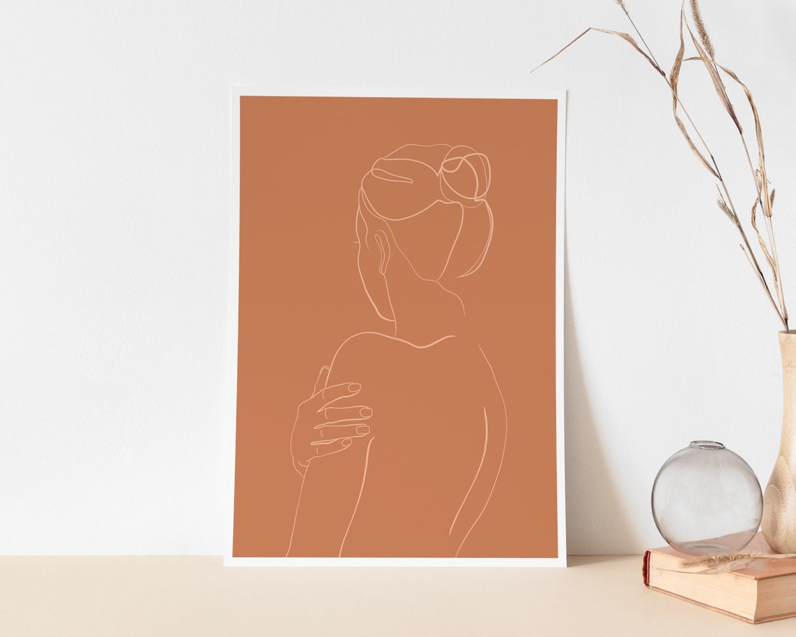 Fine Line Female Art Print | Simple Line Artwork | Woman Illustration ...
