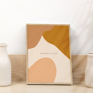 Wanderlust Quote Art Print | Minimal Warm Tone Wall Art | Traveler ...