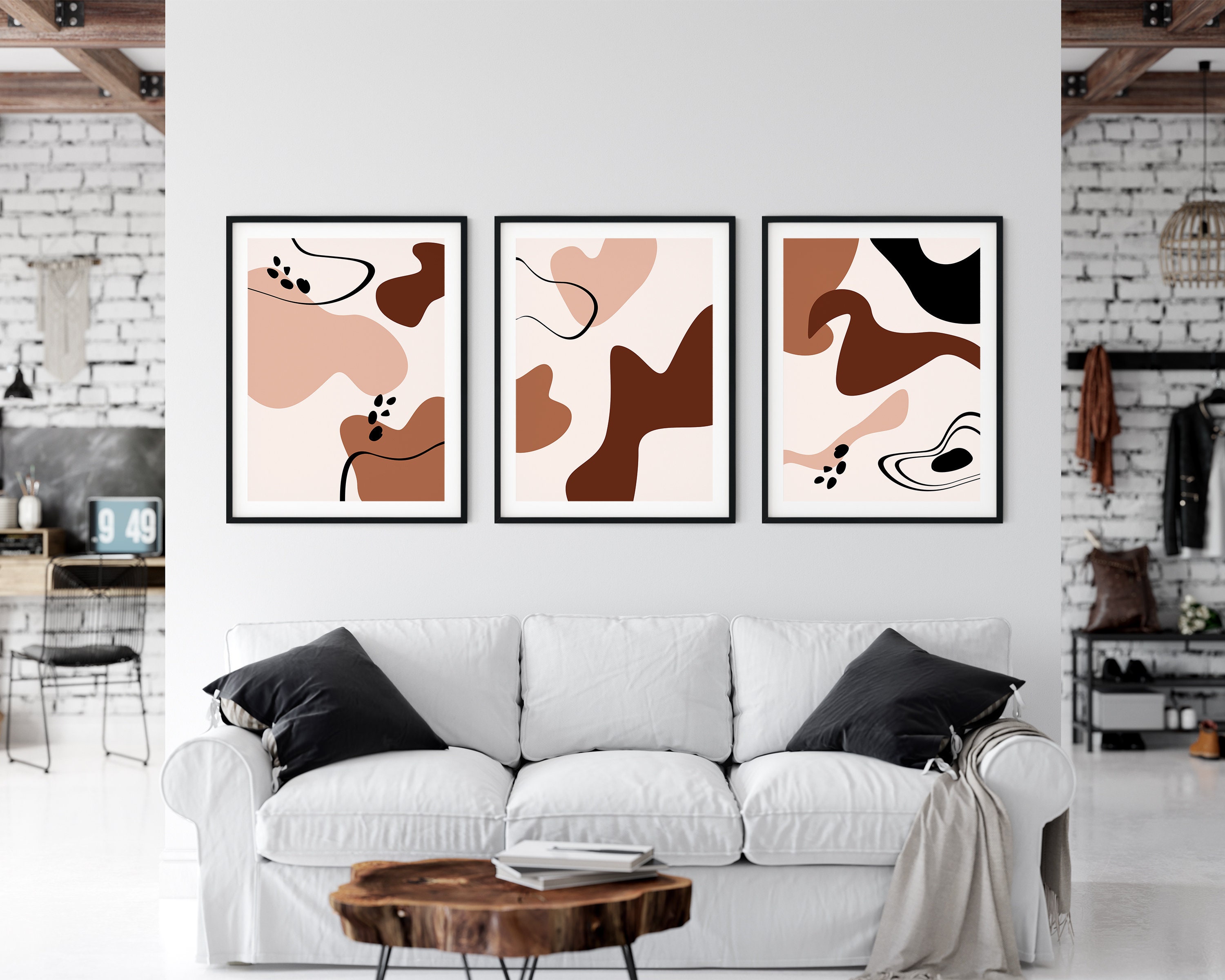 Neutral Shapes Art Print Contemporary Abstract Art Poster | Etsy