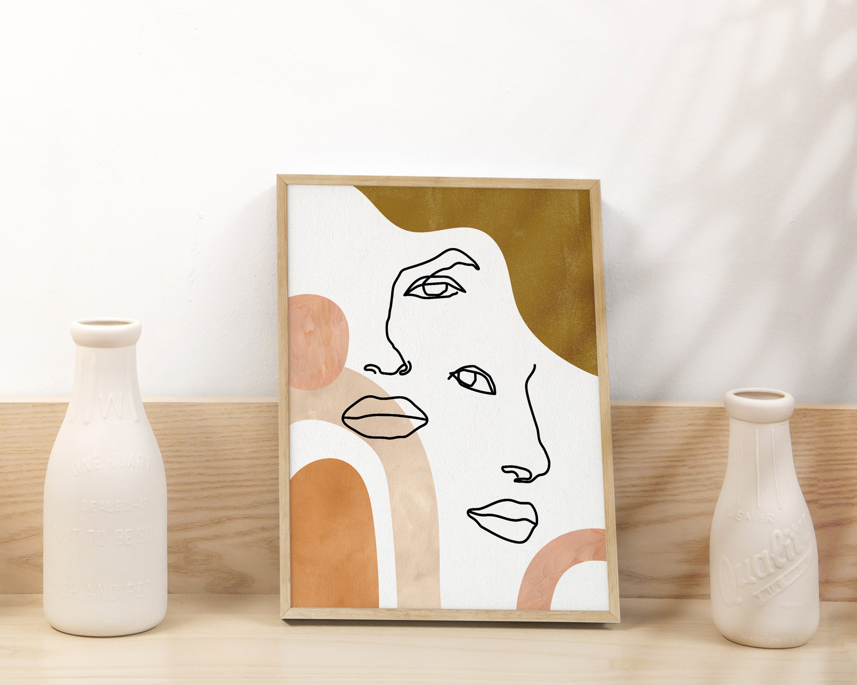 Portrait Line Art Print Woman Profile Wall Art Drawing Of | Etsy