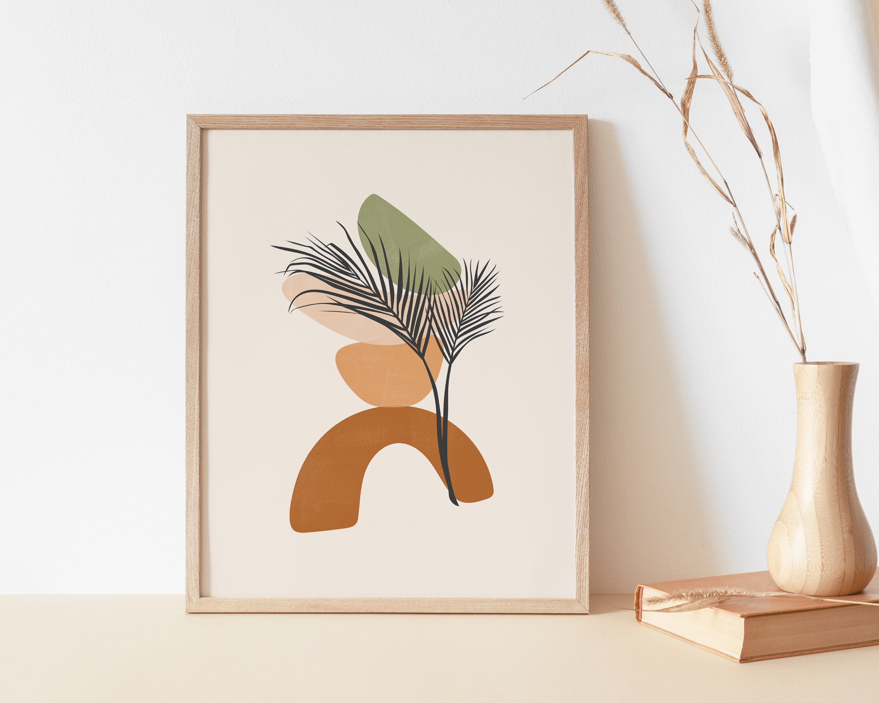 Modern Palm Art Print Palm Fronds Poster Abstract Tropical | Etsy