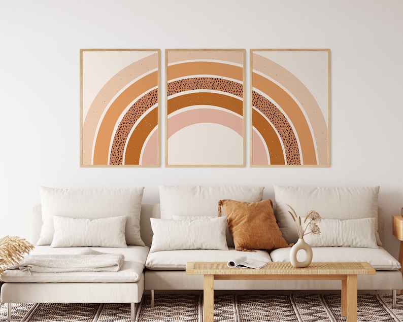 Earth Tone Rainbow Art Set of 3 Prints | 3 Piece Rainbow Poster Bundle ...