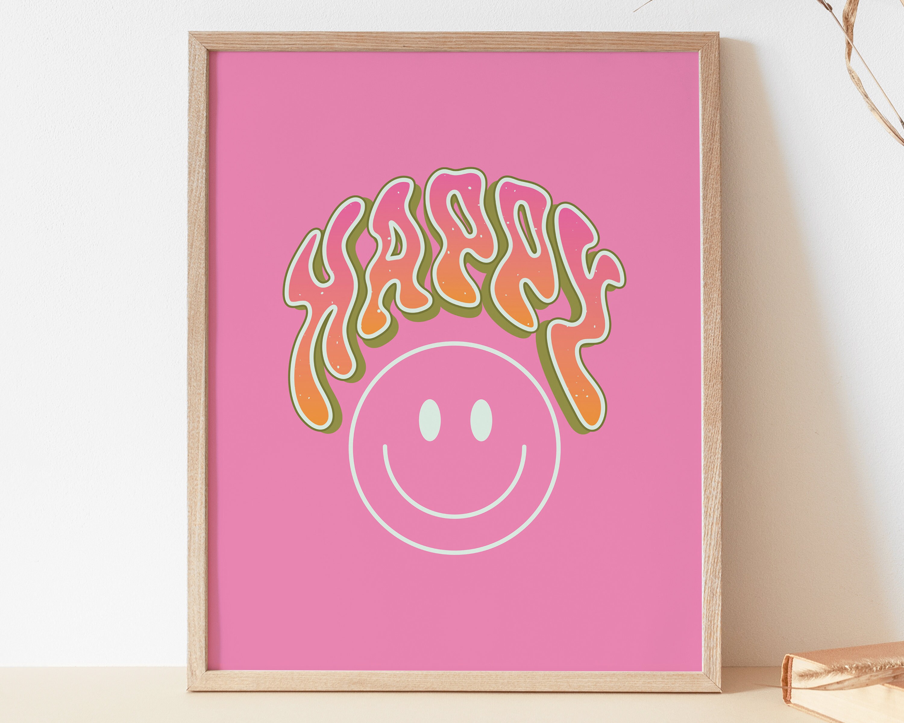 Retro Groovy Art Set of 5 Prints | Pastel 70s Gallery Wall | Colorful ...