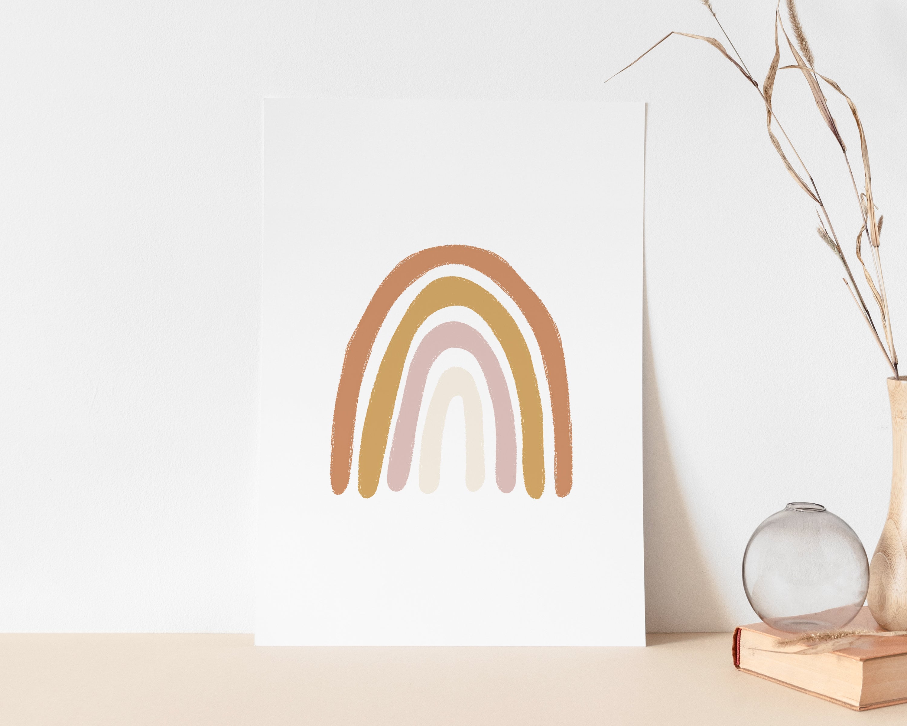 Rust Rainbow Art Print Earth Tone Poster Minimal Wall Art - Etsy