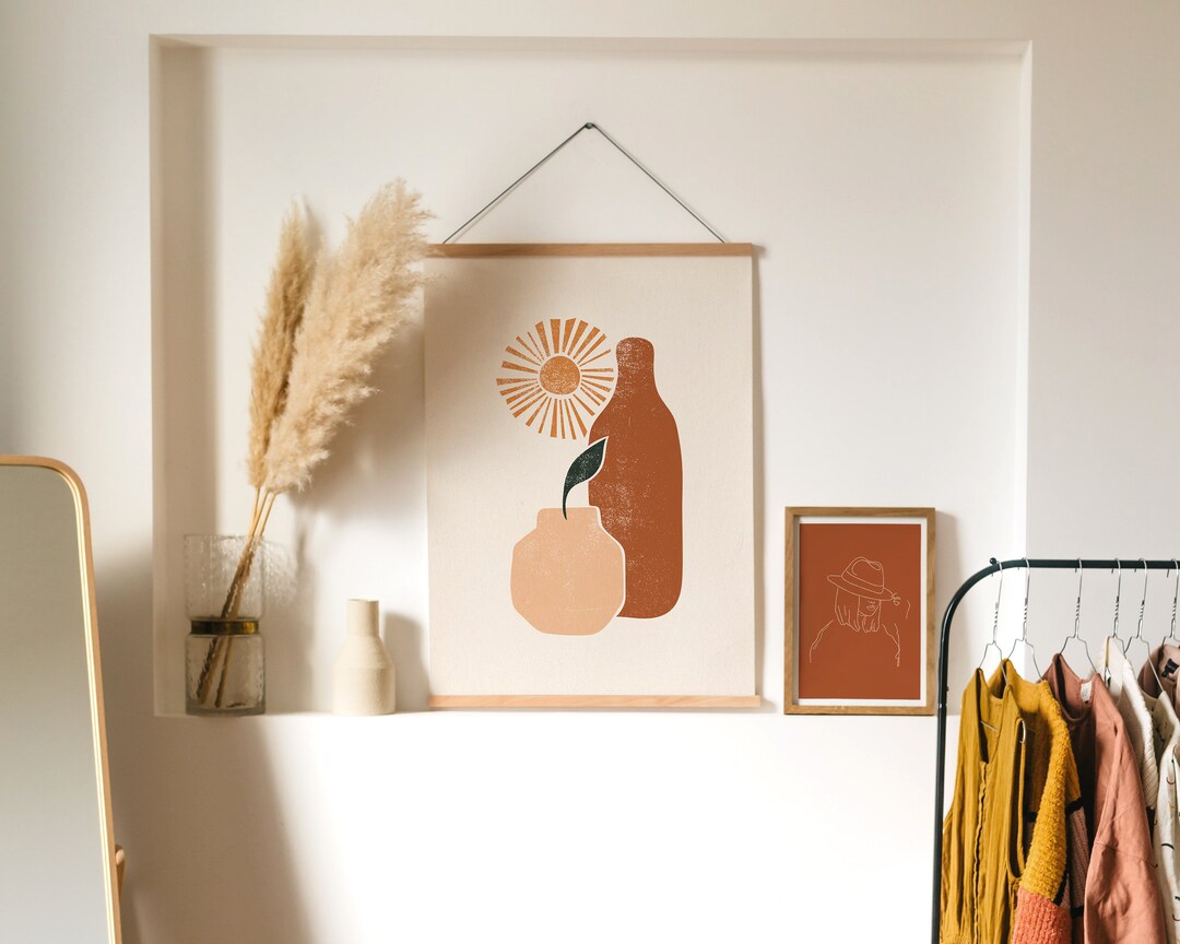 Sun Still Life Art Print | Minimal Terra Poster | Terracotta Wall Art ...