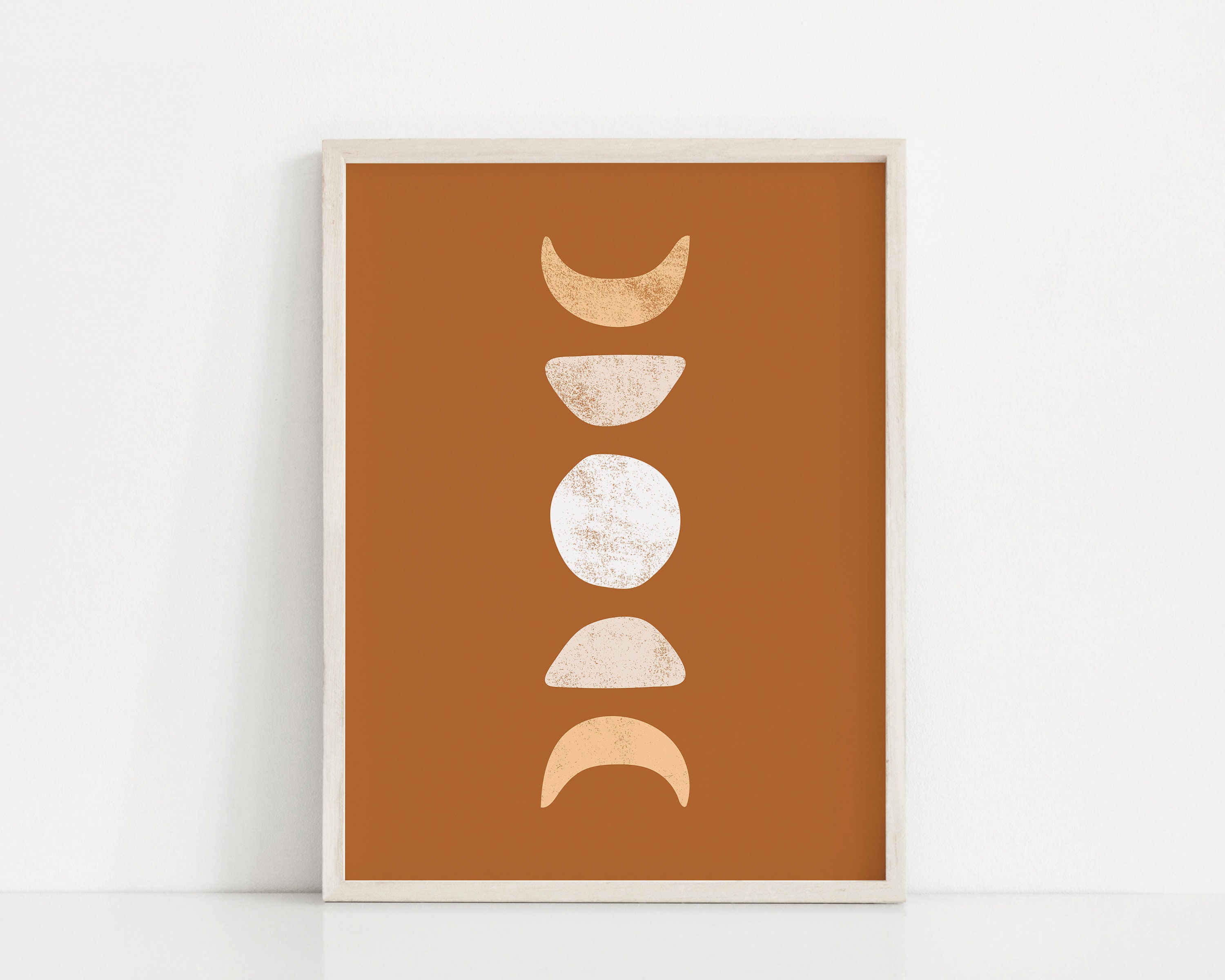 Phases Of The Moon Art Print Abstract Textured Moon Cycle | Etsy