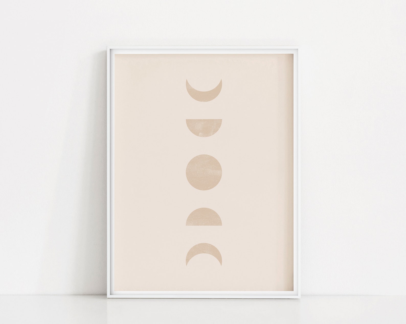 Moon Cycle Art Print Neutral Moon Phases Poster Minimalist | Etsy