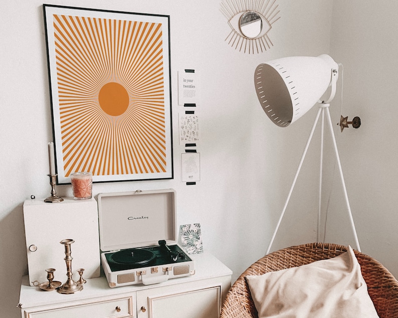 Bright Sun Art Print | Abstract Sun Rays Wall Print | Printable ...