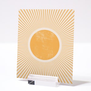 Large Sun Art Print | Abstract Sun Wall Art | Sun Rays Circle Print ...
