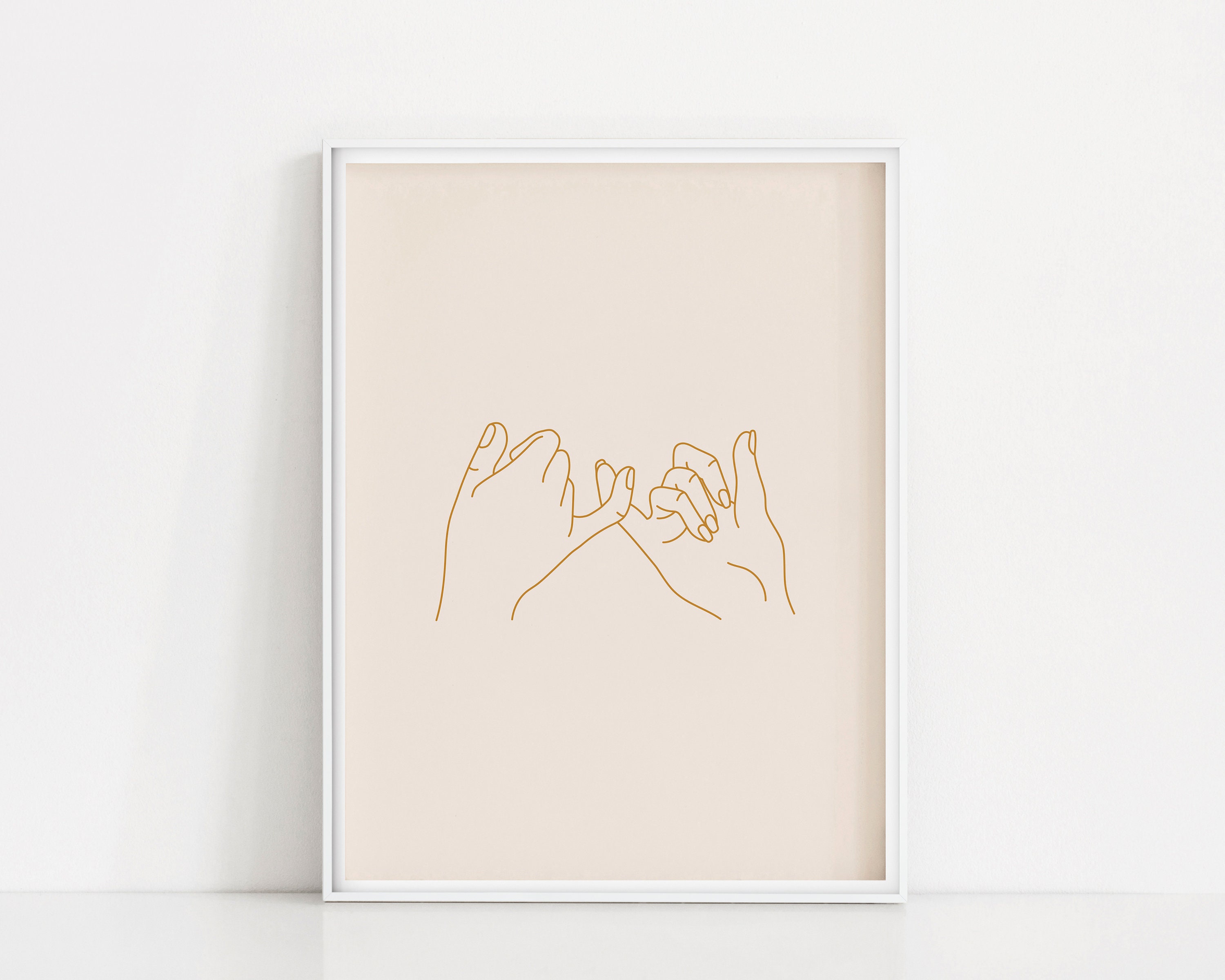 Pinky Swear Art Print | Pinky Promise Hands Poster | Hands Line Art ...