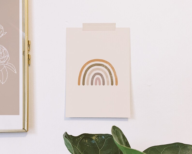 Boho Rainbow Art Print Minimalist Rainbow Poster Nursery - Etsy